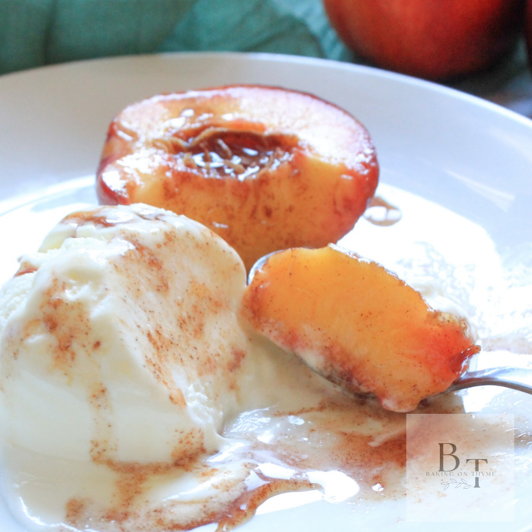 Baked Nectarine With Honey Sauce - Baking on Thyme