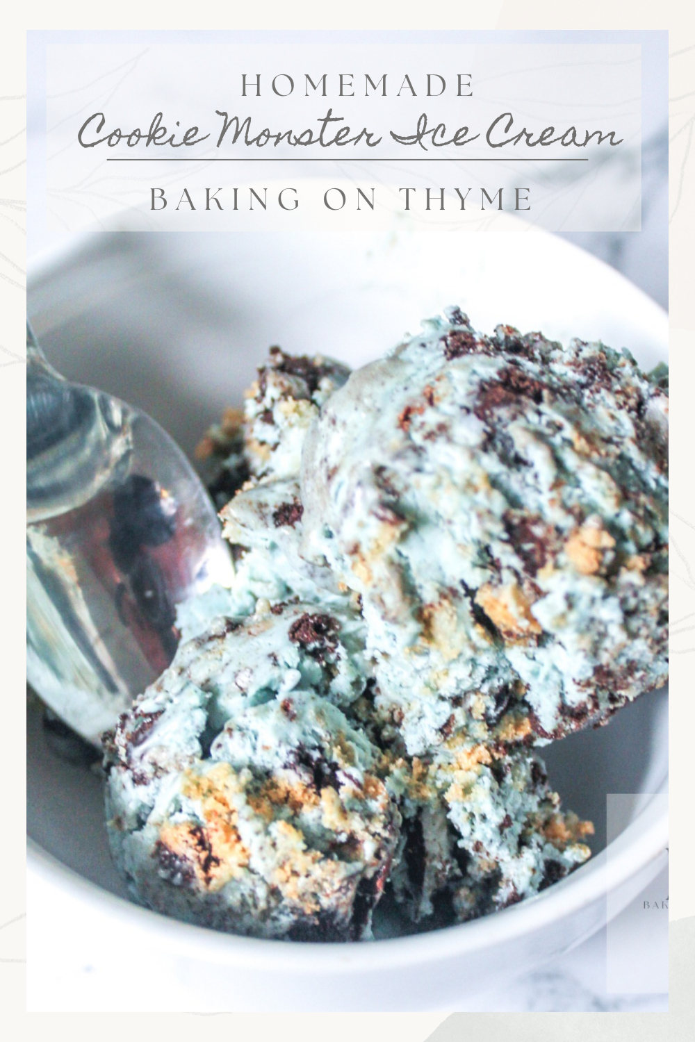 Homemade Cookie Monster Ice Cream - Baking on Thyme