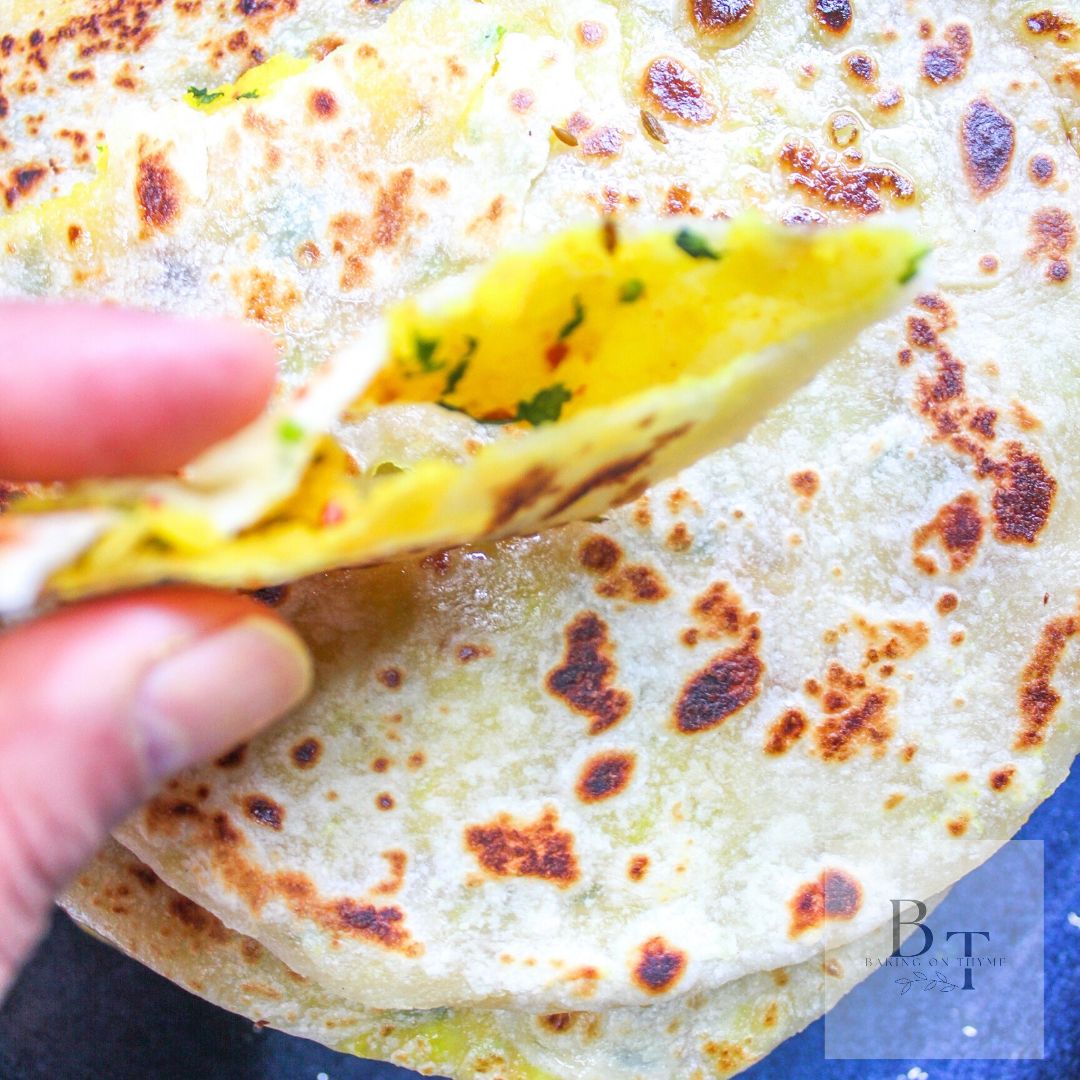 Aloo Paratha (potato roti) - Baking on Thyme